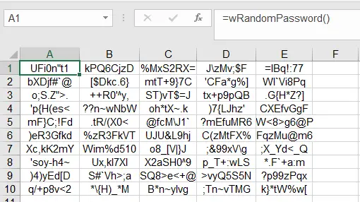 Access Excel VBA Generate Random Password Or Random Characters